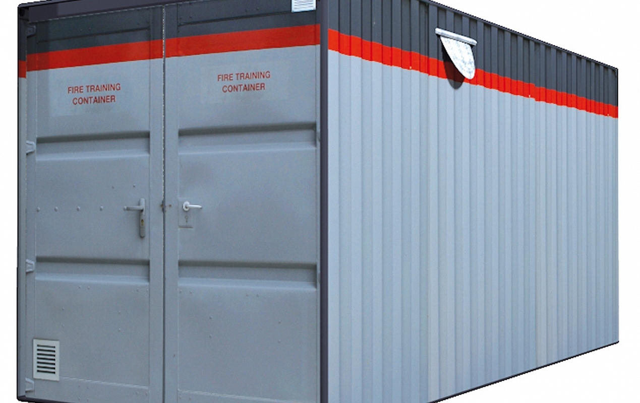 Fire training container