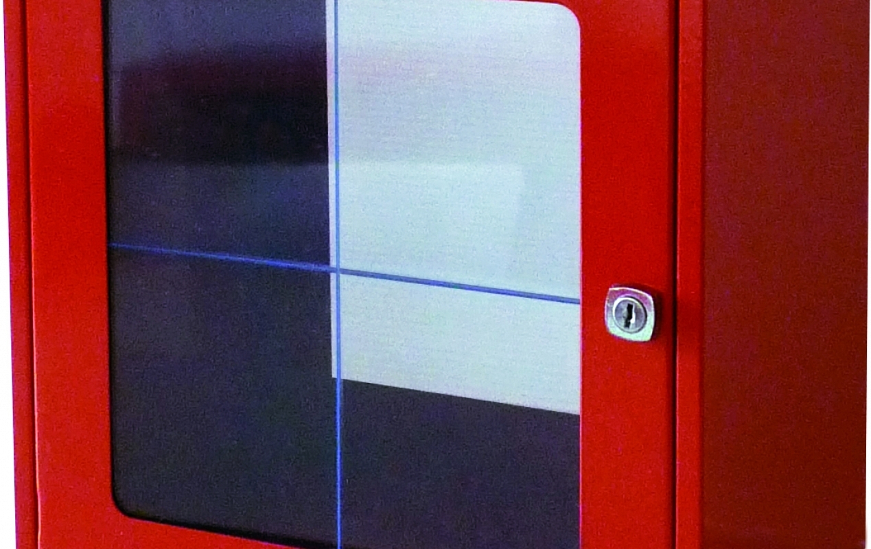 Break glass cabinet with glass panel – W.300 x H.300 x D.200 mm